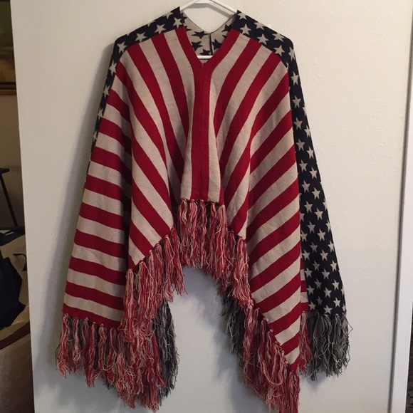 Jackets & Coats | Poncho Usa Flag Nwt | Poshmark